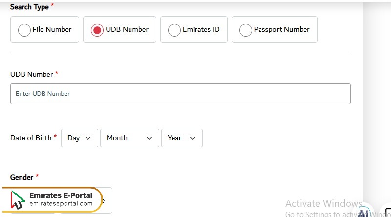 UAE Overstay Fine Check Online - Emirates E-Portal