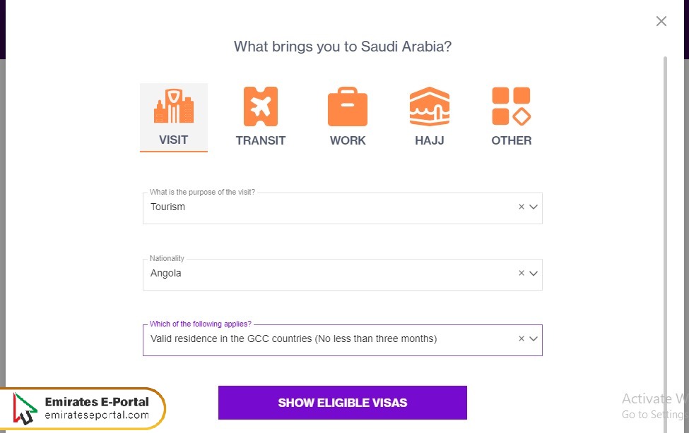 How to apply for Saudi Visa for UAE Residents? - Emirates E-Portal