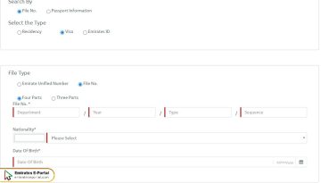 ICA Smart Services Visa Validity Check - Emirates E-Portal