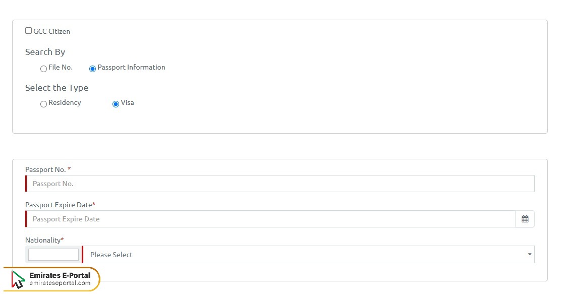 UAE Visa Status Check by Passport Number - Emirates E-Portal