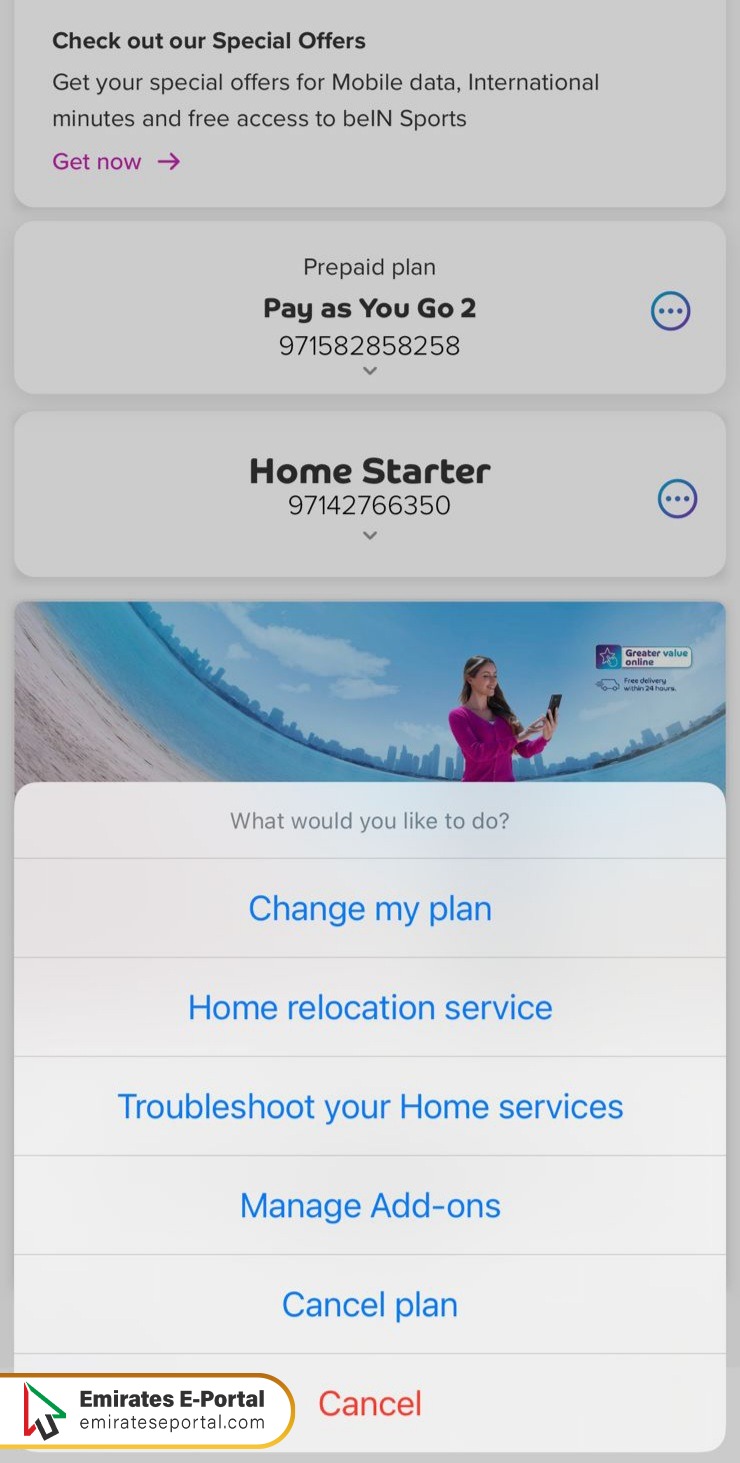 How to Cancel Du Home Internet - Emirates E-Portal