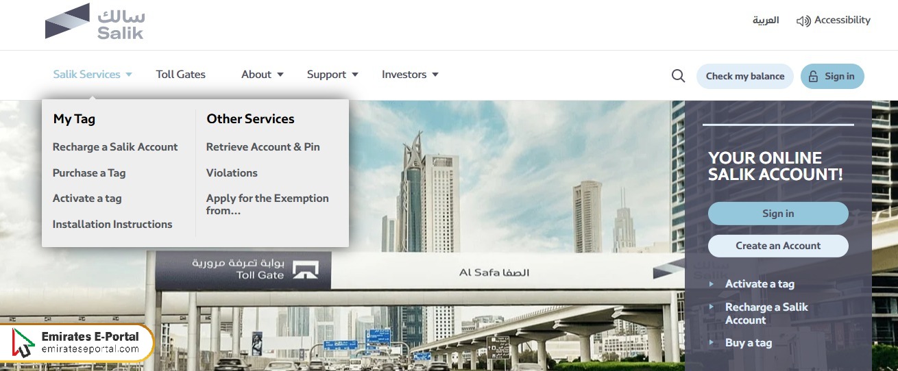 Salik Recharge Online: Top up your Salik - Emirates E-Portal