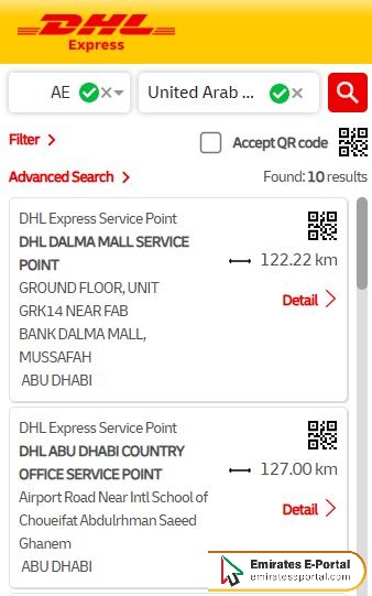 DHL Office Near Me - Emirates E-Portal