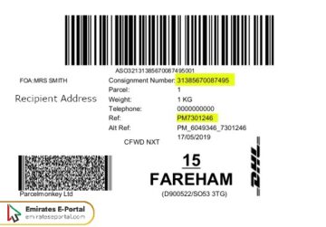 DHL Tracking Number - Emirates E-Portal