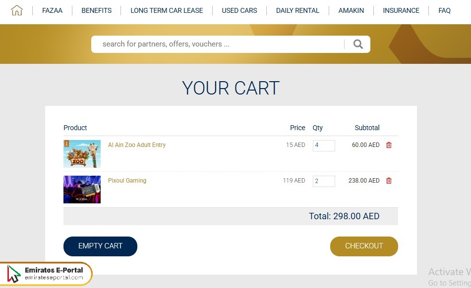 Fazaa Card Offers List 2026 - Emirates E-Portal