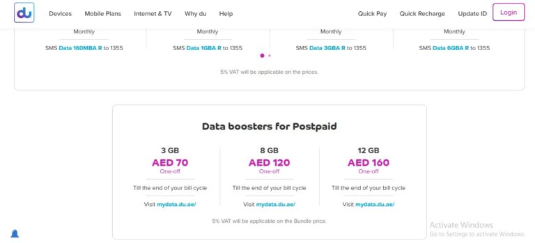 How to Buy Data on DU? - Emirates E-Portal