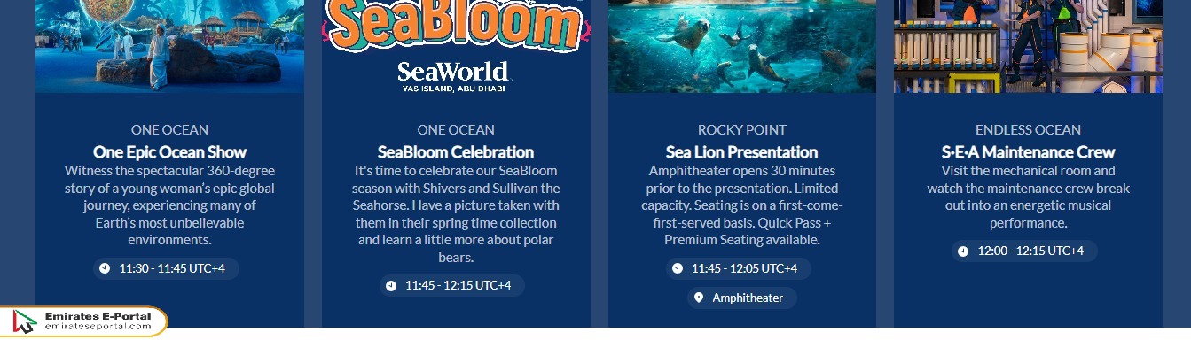 SeaWorld Abu Dhabi Timing 2026 - Emirates E-Portal